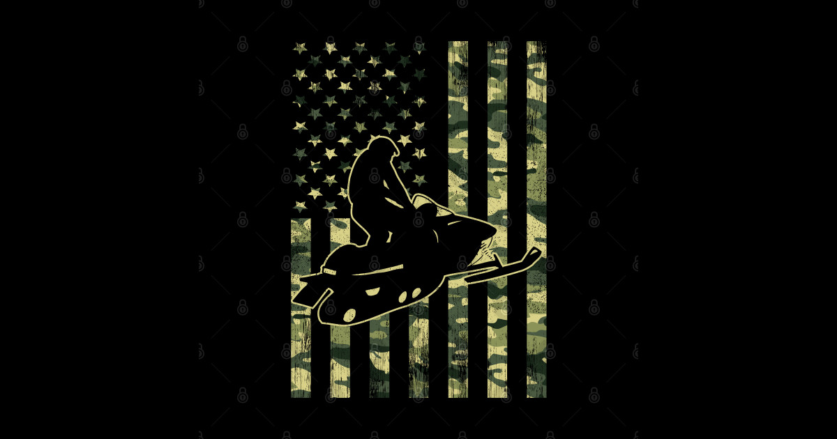 American Flag Snowmobiling Camouflage Snowmobile Sled Rider ...