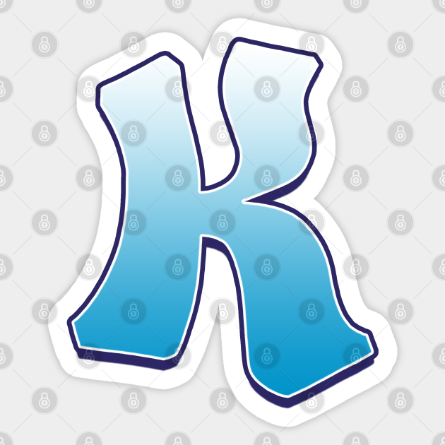 K - Blue - Letter - Sticker | TeePublic