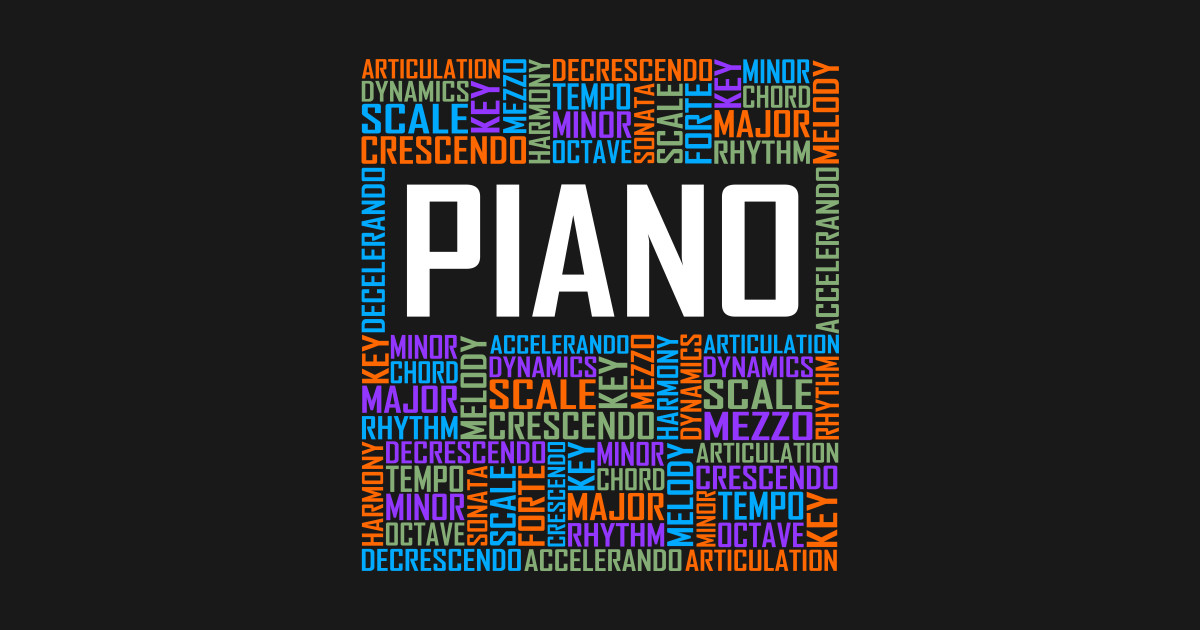 Piano Words - Piano - Kids T-Shirt | TeePublic Piano Words - Piano - Kids T-Shirt | TeePublic