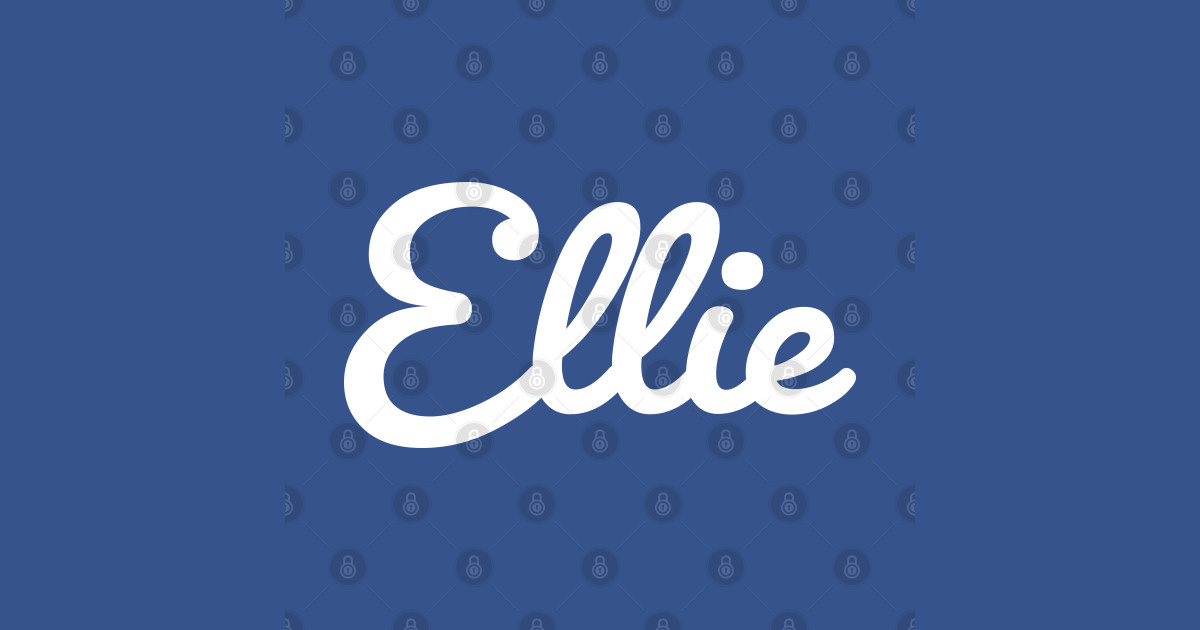 Ellie Typography White Cursive Script - Ellie - T-Shirt | TeePublic