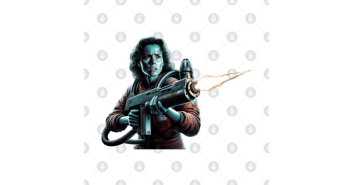 Ellen Ripley with Flame Thrower - Ripley - T-Shirt | TeePublic