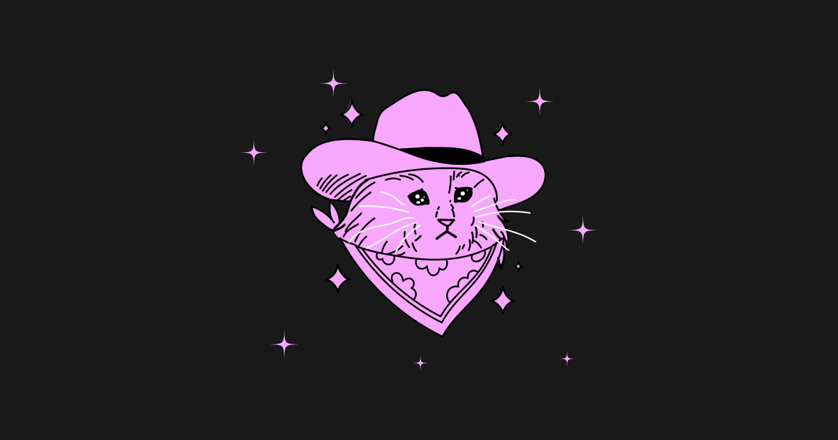 Crying cowboy cowgirl cat - Cat - T-Shirt | TeePublic