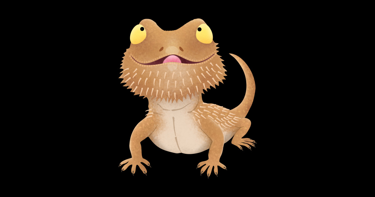 Cute funny bearded dragon lizard cartoon - Bearded Dragon - Sticker ...