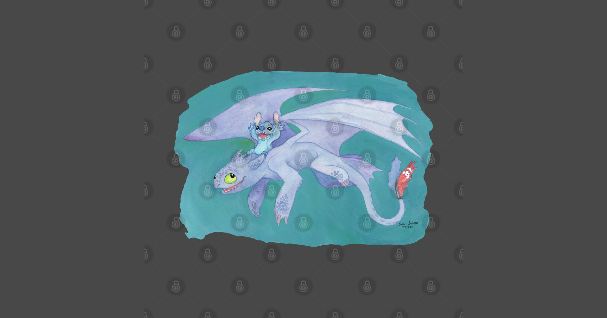 Toothless and Stitch 'Joy Ride' - Toothless - T-Shirt | TeePublic