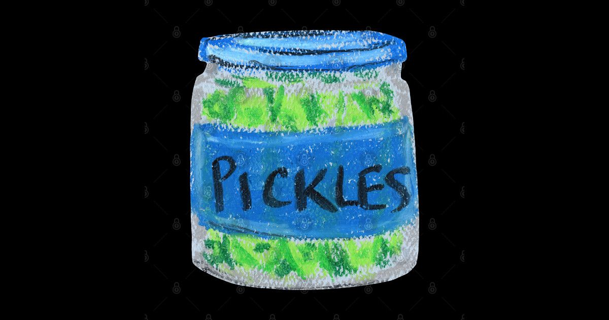 Pickle Jar in Oil Pastel - Pickles - Sticker | TeePublic