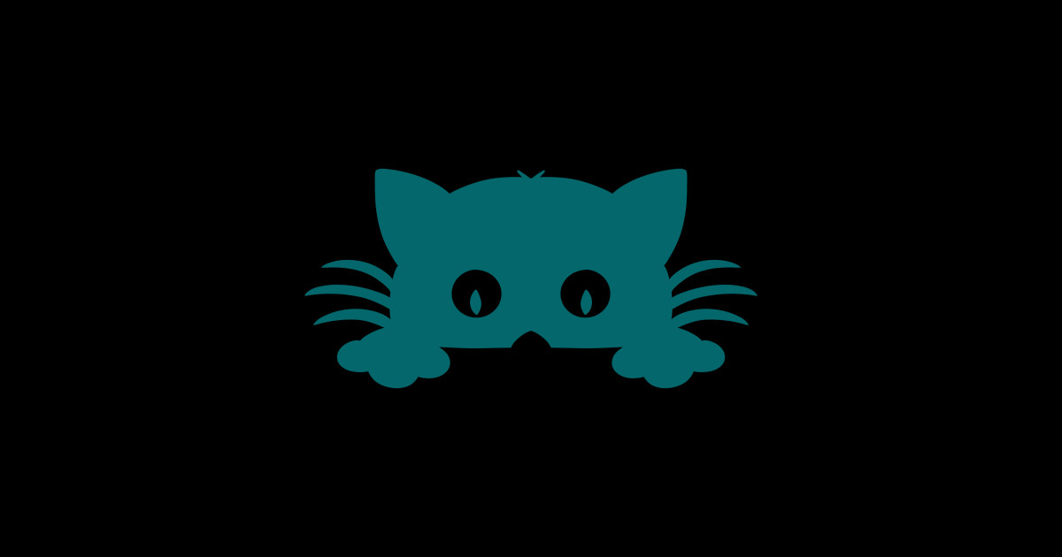 Cat Hiding Silhouette - Cat Hiding - Sticker | TeePublic