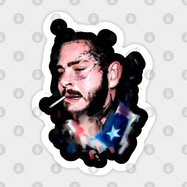 Post Malone Rap - Rap - Sticker | TeePublic