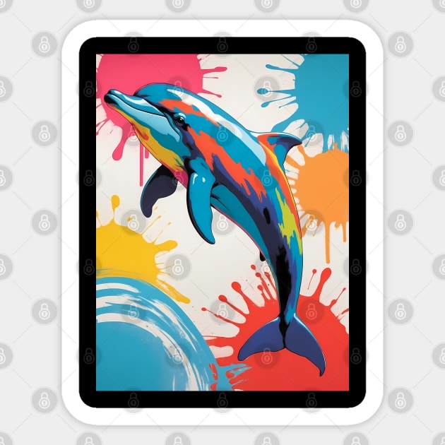 Dolphin, Pop-Art Style - Dolphin - Sticker | TeePublic