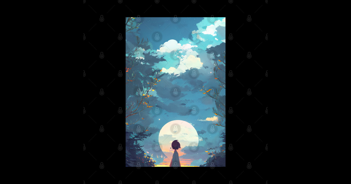 Glowing Night - Moon - Sticker | TeePublic