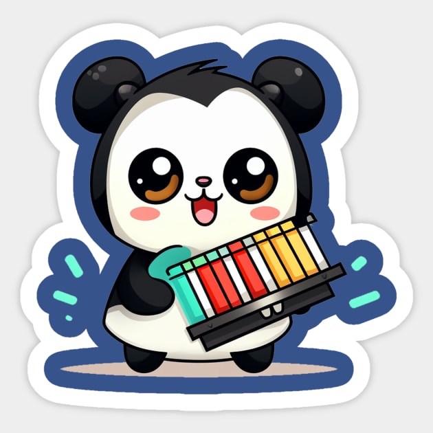 Chibi Panda Playing Xylophone - Music Instrument - Sticker | TeePublic