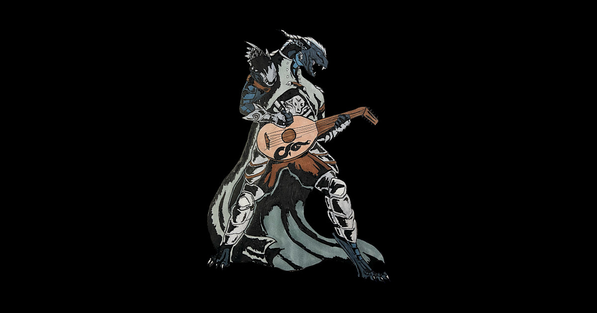 Black Dragonborn bard - Dragonborn Bard - Posters and Art Prints ...