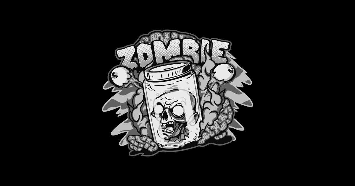 Zombie Head In A Jar Zombie Posters And Art Prints Teepublic