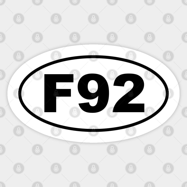 F92 Chassis Code Marathon Style - M8 - Sticker | TeePublic