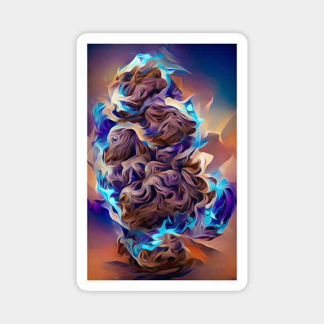 Blue Bumpy Expanded Fractal Nug Bud Weed Cannabis - 420 - Magnet ...