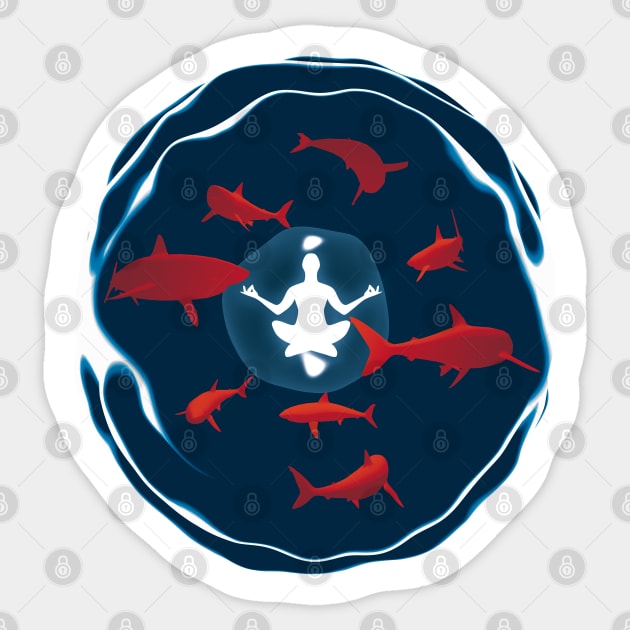 Underwater Meditation - Mediation - Sticker | TeePublic