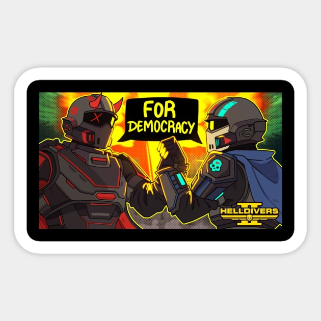 Helldivers for Democracy - Helldivers Skull - Sticker | TeePublic