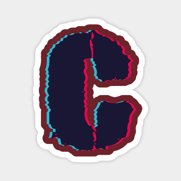 Glitch letter C, distorted letter C - Letter C Gift - Magnet | TeePublic