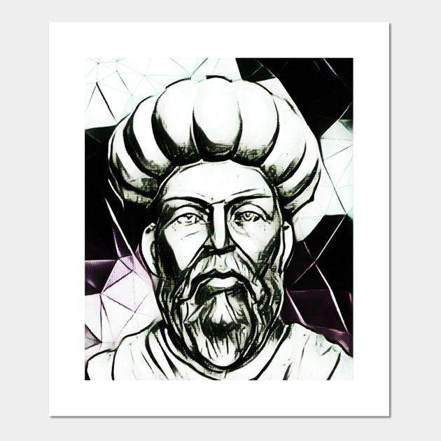 Ibn al Nafis Black and White Portrait | Ibn al Nafis Artwork 3 - Ibn Al ...