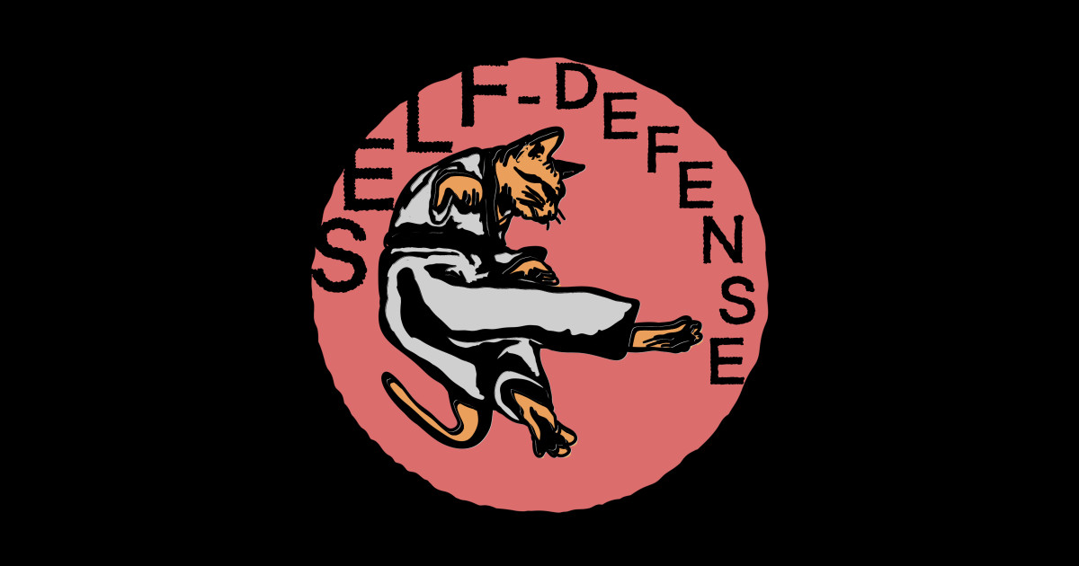 Self defense cat - Pet Art - Sticker | TeePublic