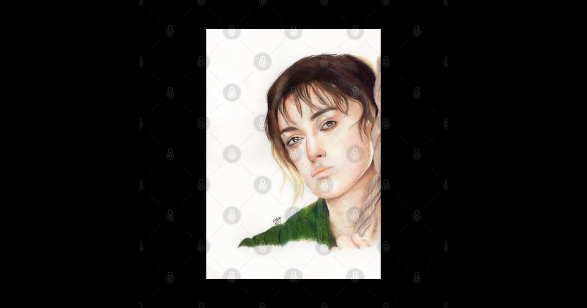 Elizabeth Bennet in coloured pencil - Elizabeth Bennet - Sticker ...