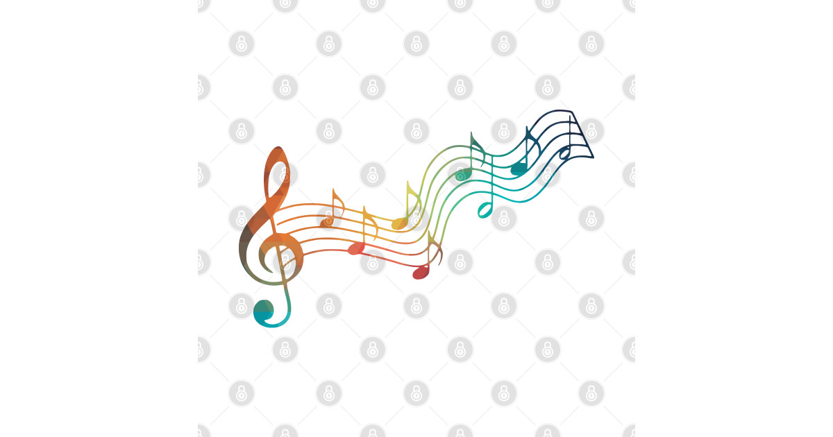 Rainbow musical notes - Rainbow - T-Shirt | TeePublic