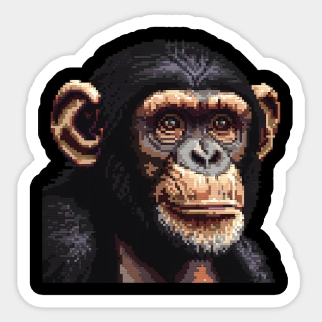 16-Bit Chimpanzee - Chimpanzee - Sticker | TeePublic