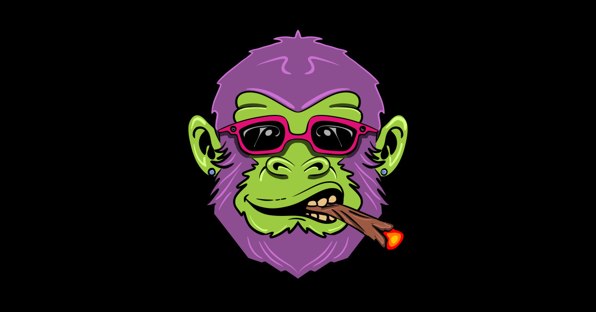 Grape Gorilla - Gorilla - Sticker | TeePublic