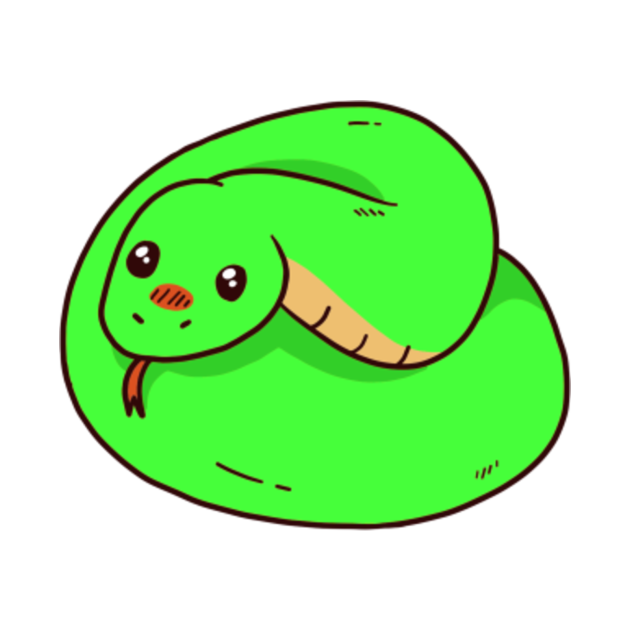 Cute Kawaii Cartoon Baby Green Snake Reptile - Snake - Tapestry | TeePublic