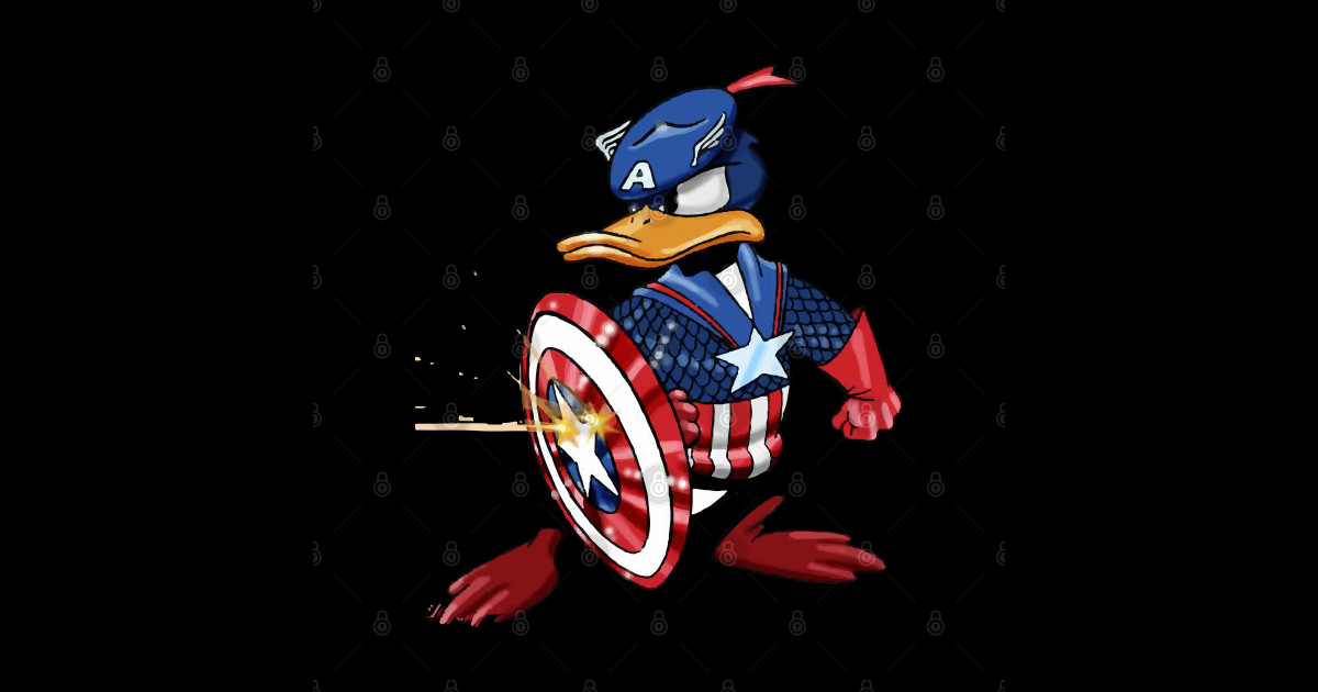 Donald Duck Captain America illustration - Ilustration - Sticker ...