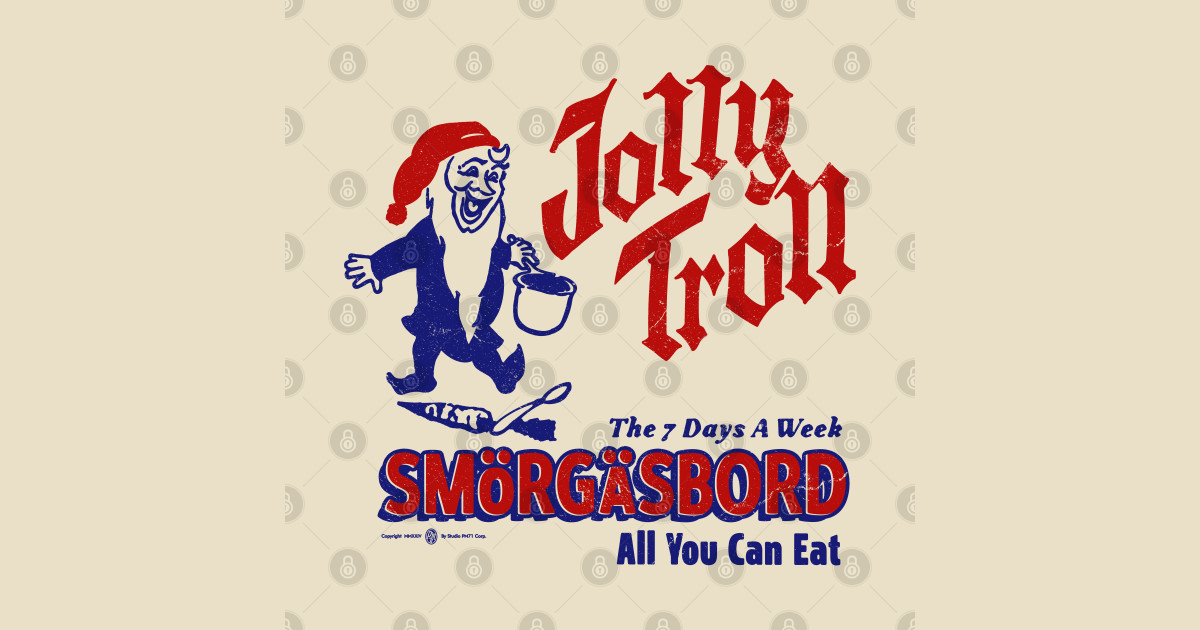 Vintage Jolly Troll Smorgasbord Distressed - Vintage - T-Shirt | TeePublic