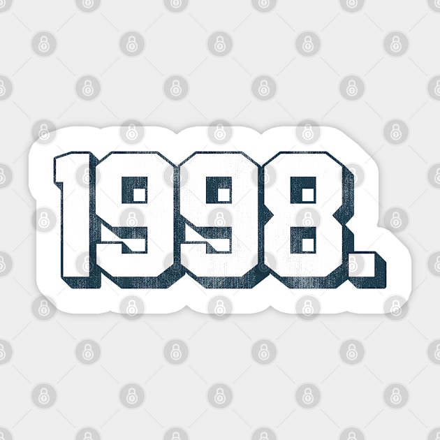 1998 // Years Vintage Retro Logo Style - 1998 - Sticker | TeePublic