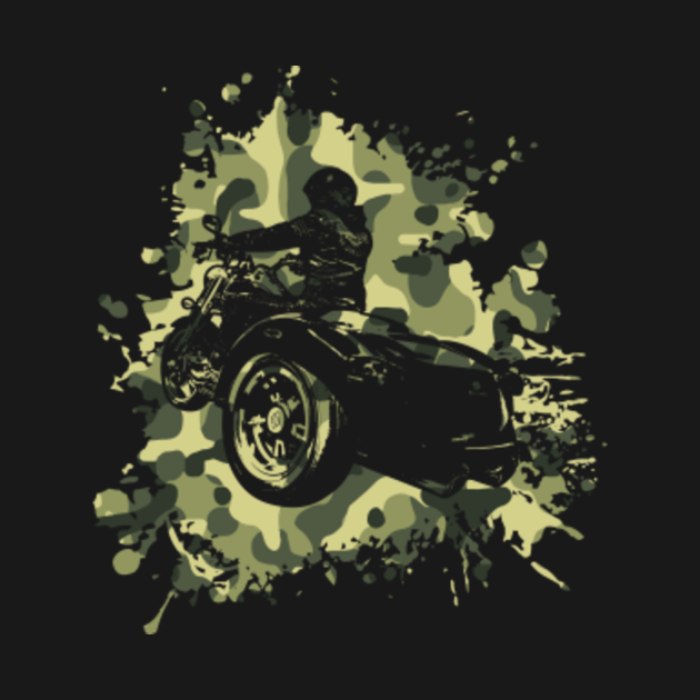 Cool Camouflage Triker Camo Motorcycle Trike Rider - Trike - T-Shirt ...