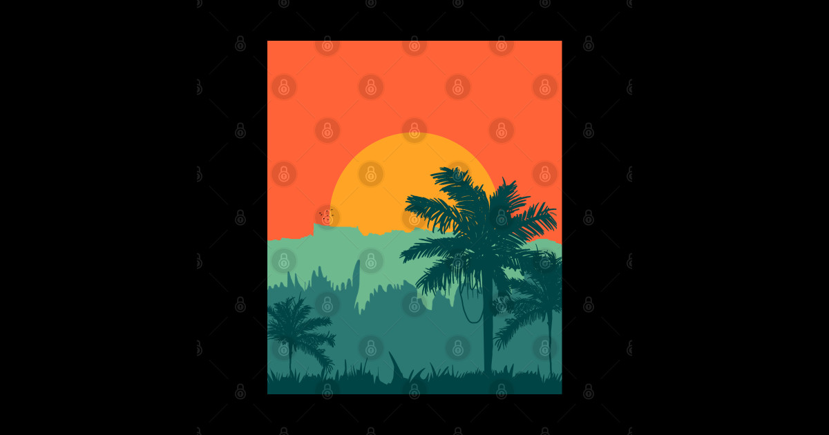 Jungle Exuberance. Sunset - Jungle Sunset - Sticker | TeePublic