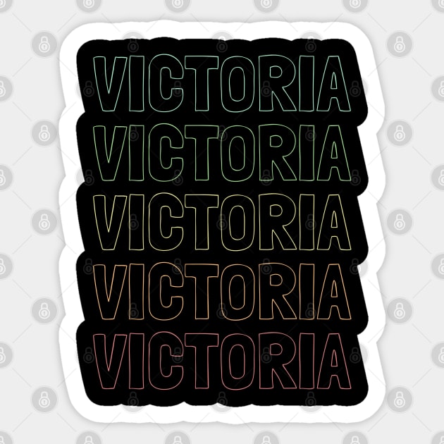 Victoria Name Pattern - Victoria - Sticker | TeePublic