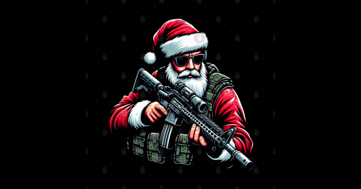 Tactical Santa - Santa - Sticker | TeePublic