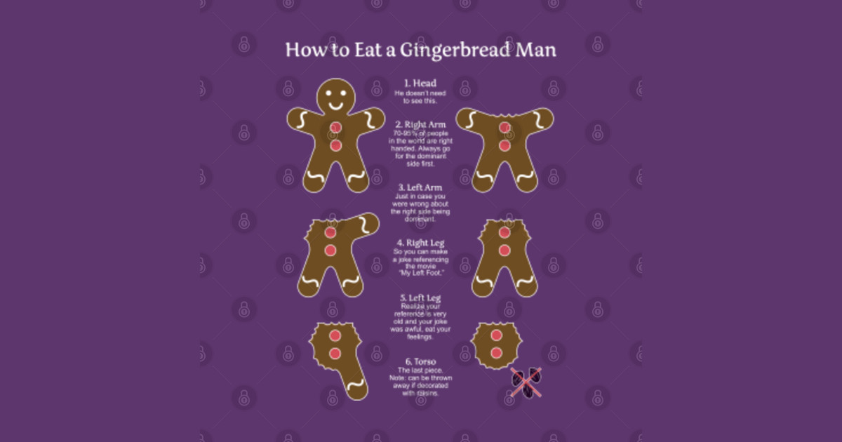 How to Eat a Gingerbread Man 2 - Gingerbread Man - T-Shirt | TeePublic