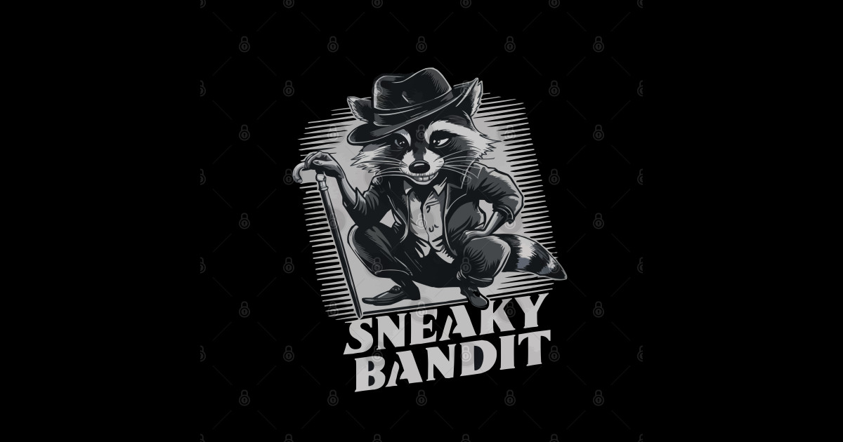 Sneaky Bandit: Raccoon Design - Racoon - Sticker | TeePublic