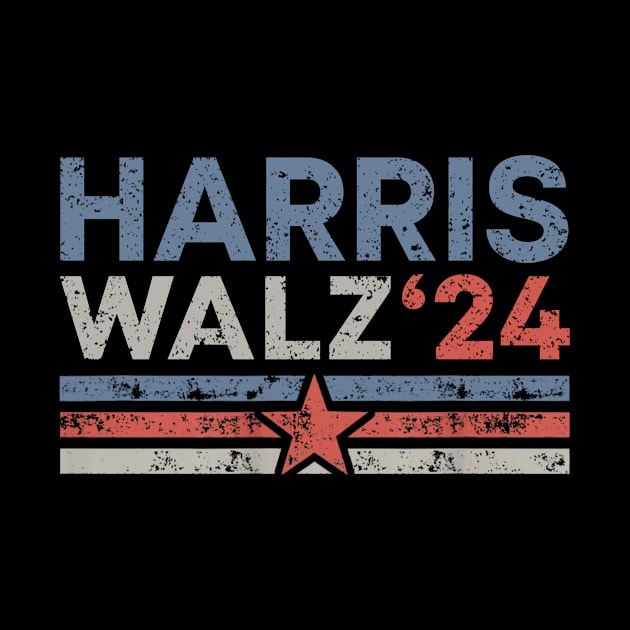 Harris Waltz 2024 Vice President Kamala Harris Tim Walz 2024 Retro Star ...