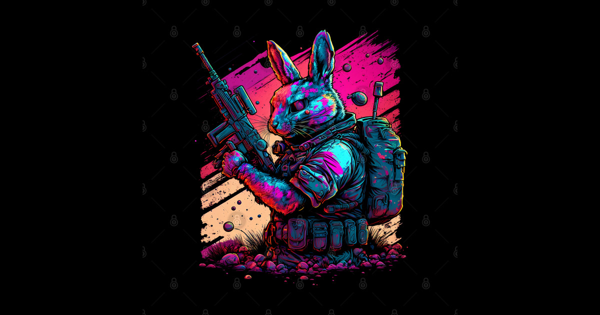 Tactical Bunny – Locked, Loaded & Lethal! - Bunny Rabbit - Sticker ...