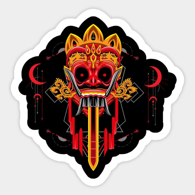 red barong bali - Red Barong Bali - Sticker | TeePublic