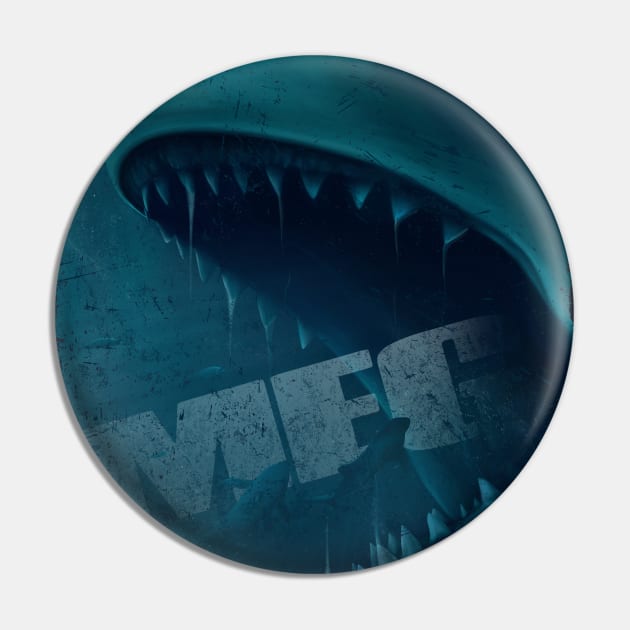 Megalodon Bite (text) - Meg - Pin | TeePublic