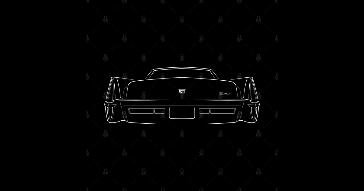 1970 Cadillac - rear stencil, white - Cadillac - Posters and Art Prints ...