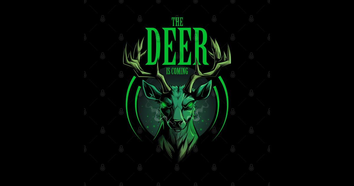 Evil Angry Green buck Deer - Buck - Sticker | TeePublic