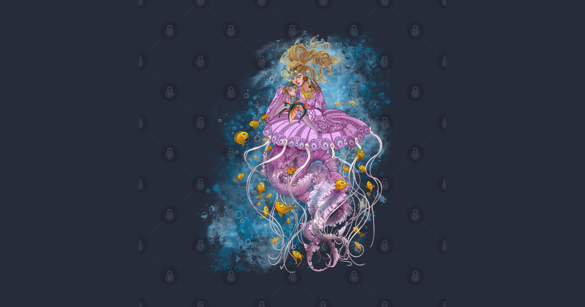 Mili Fay’s Jellyfish, Hippie, Inquisitive Mermaid - Mermaids - T-Shirt ...
