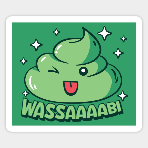 Cute Kawaii Wasabi Wassup Funny - Wasabi - Sticker | TeePublic
