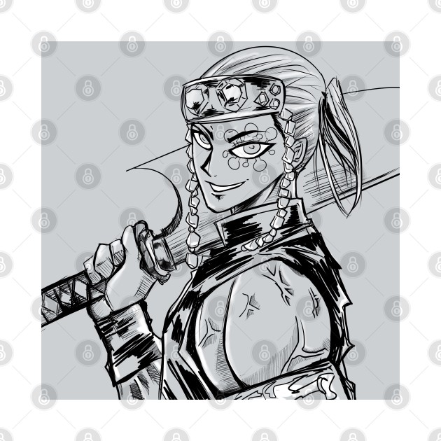 tengen uzui the sound hashira smiling - Demon Slayer - T-Shirt | TeePublic