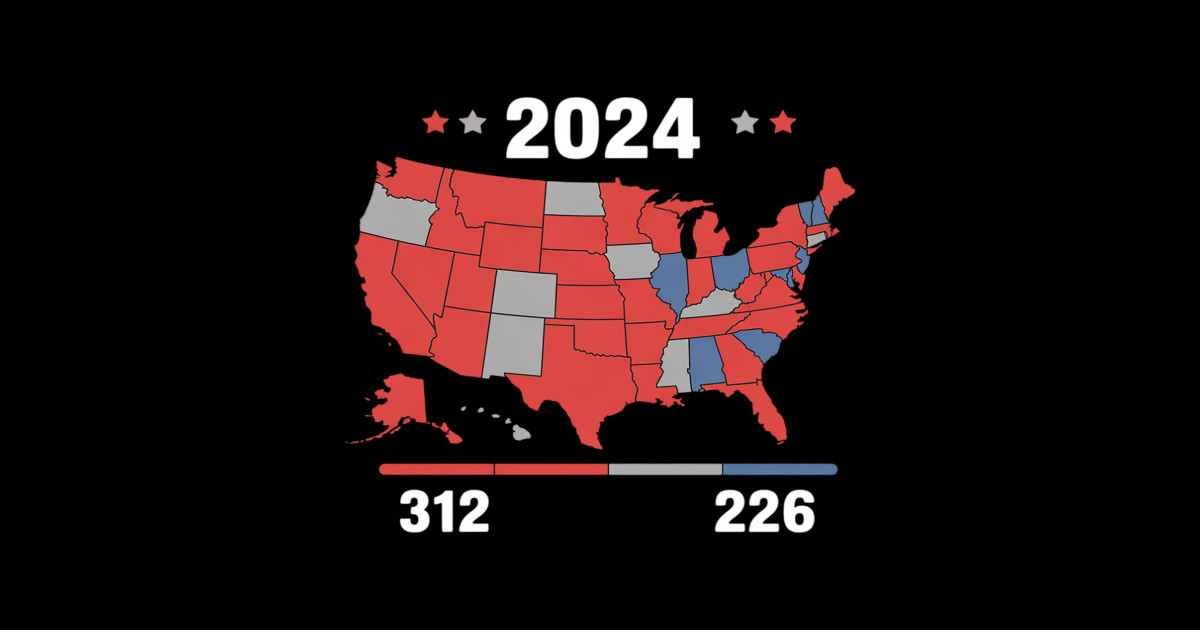 Electoral Map Trump 312 Red 2025 Election Results Map 2025 - Electoral ...