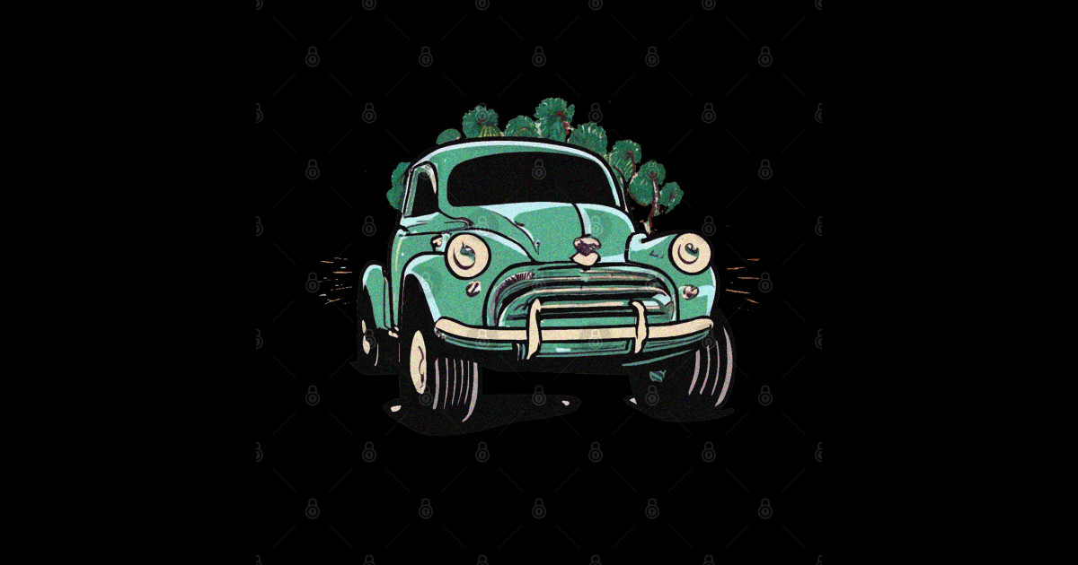 cartoon Morris Minor Monster Truck - Morris Minor - Sticker | TeePublic