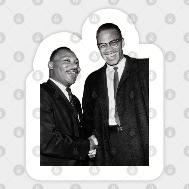 MLK Jr and X - Black History - Sticker | TeePublic