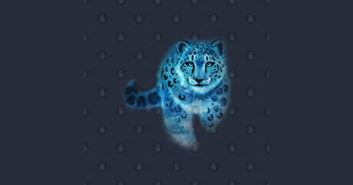 Blue Spirit Snow Leopard - Snow Leopard - T-Shirt | TeePublic